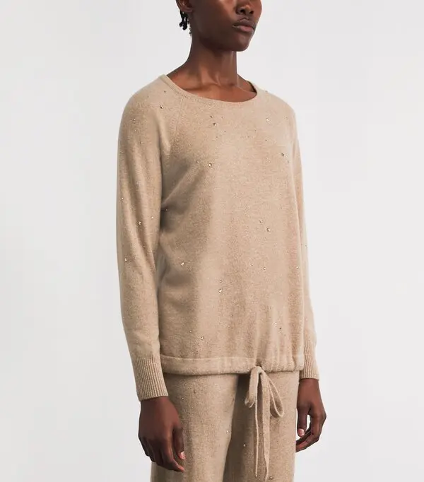 WILLIAM SHARP Cashmere Crystal Embellished Crew Neck Sweater