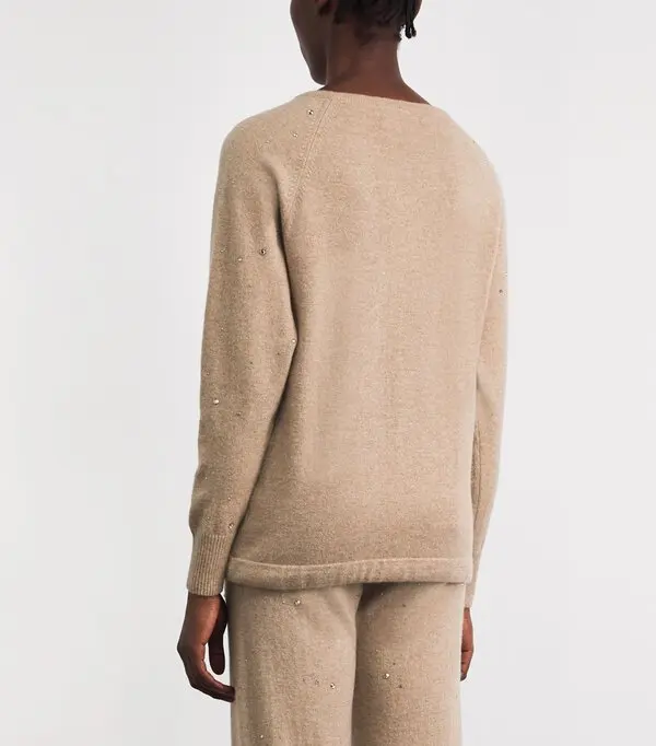 WILLIAM SHARP Cashmere Crystal Embellished Crew Neck Sweater