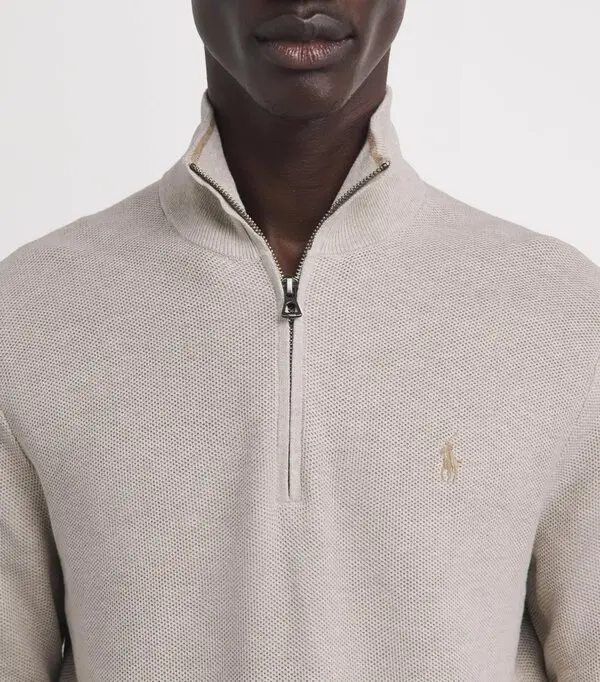 Polo Ralph Lauren Cotton Half-zip Sweater - Brown