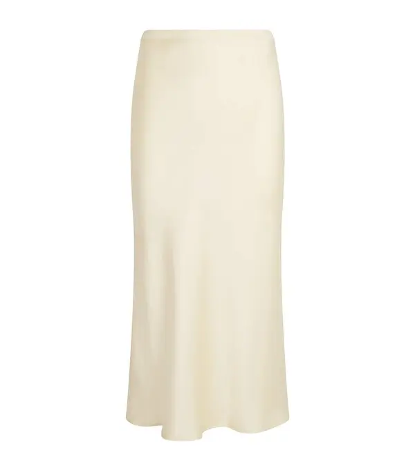 ANINE BING Silk Bar Midi Skirt - Beige