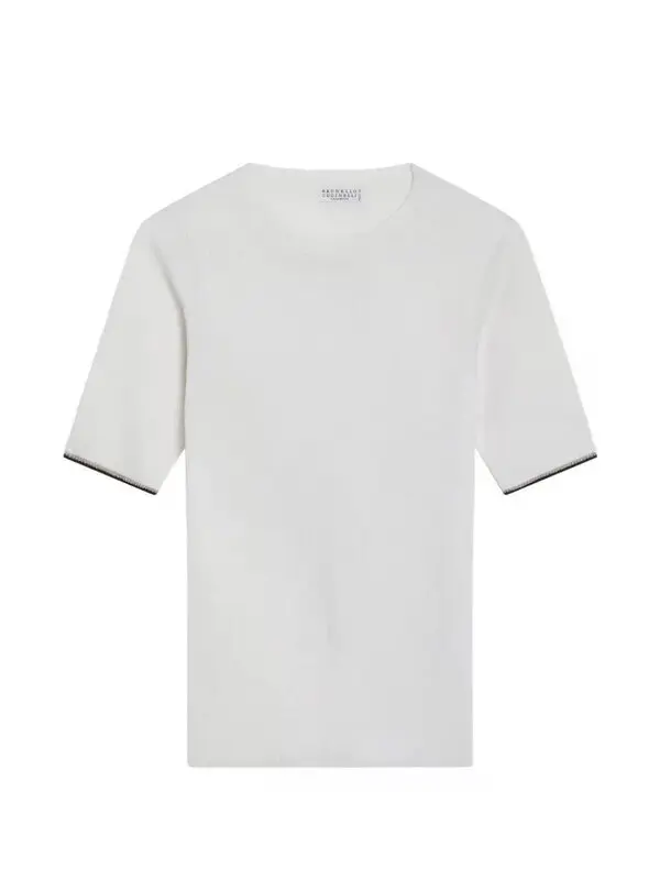 Brunello Cucinelli Ribbed Short-sleeved Sweater - Neutrals