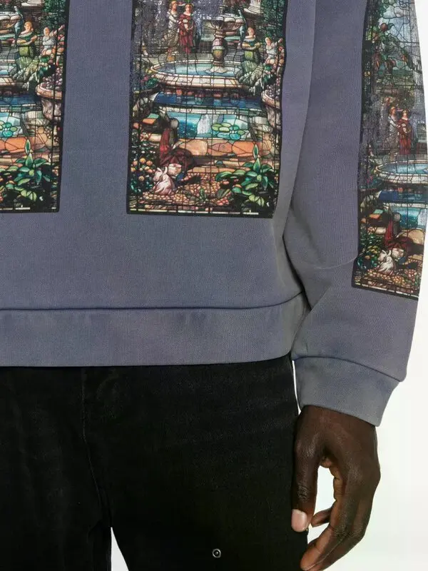 WHO DECIDES WAR Stained-glass Print Crew Neck Sweater