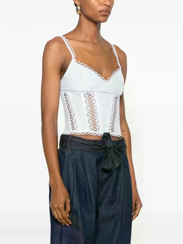 Charo Ruiz Ibiza Poppy Guipure-lace Corset Top