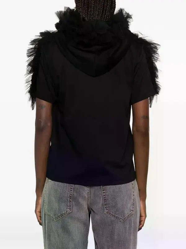 Noir Kei Ninomiya Ruffled Tulle Trimmed Hoodie