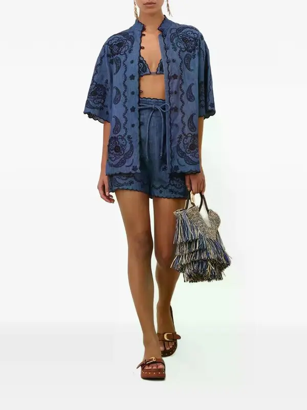 Zimmermann Embroidered Scalloped Bikini