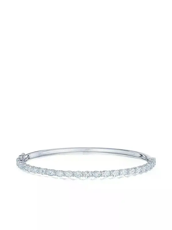 Kwiat 18kt White Gold Oval Diamond Bangle - Silver