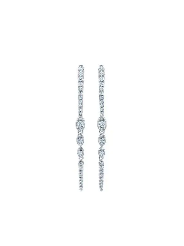 Kwiat 18kt White Gold Diamond Drop Earrings - Silver