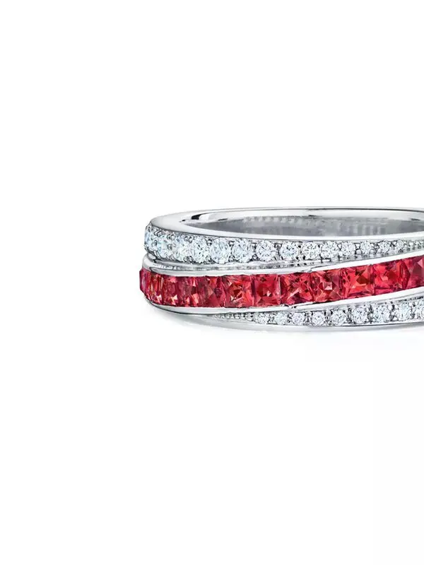 Kwiat 18kt White Gold Diamond And Ruby Band Ring
