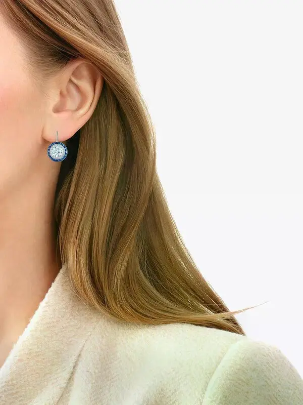 Kwiat 18kt White Gold Diamond And Sapphire Drop Earrings - Silver
