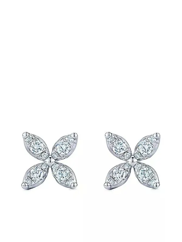 Kwiat 18kt White Gold Sunburst Diamond Earrings
