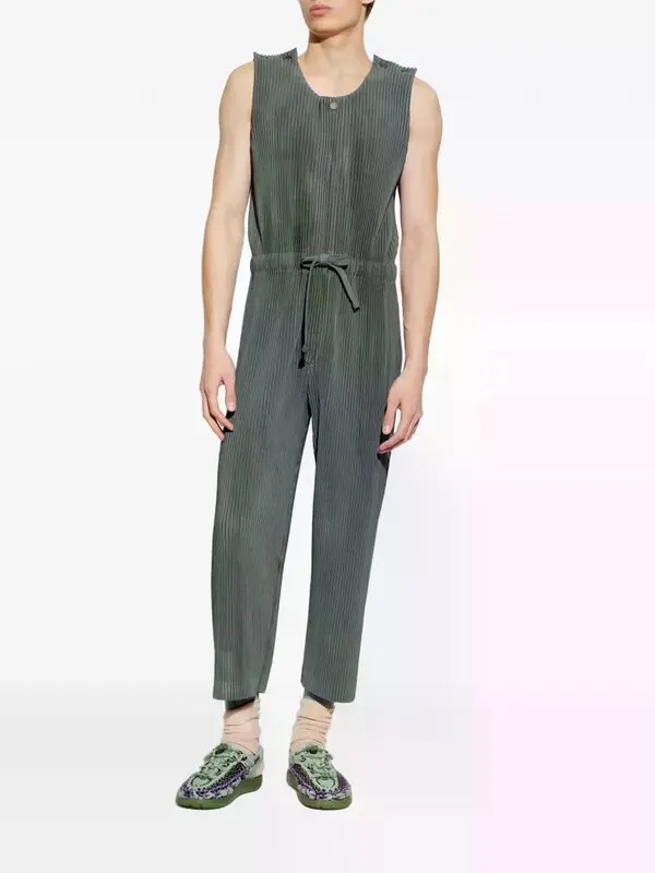 Issey Miyake Pleated Sleeveless Jumpsuit - Grey