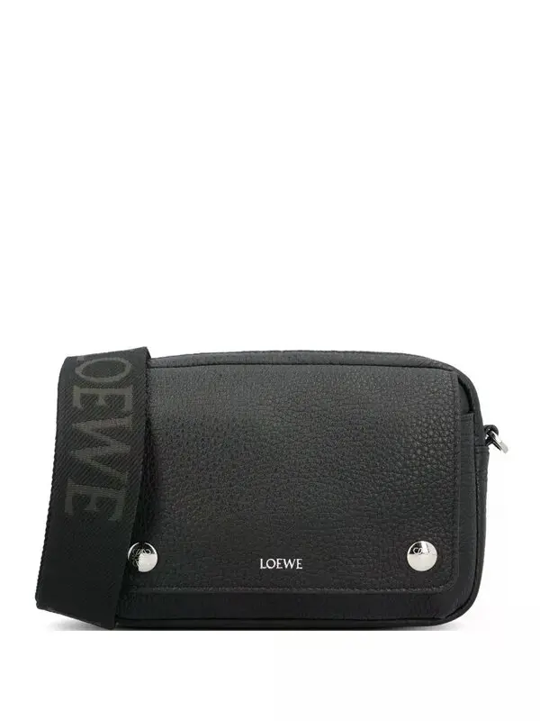 Loewe Logo-print Leather Shoulder Bag - Black