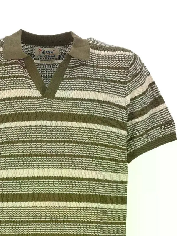 MC2 SAINT BARTH Striped Cotton T-shirt - Green
