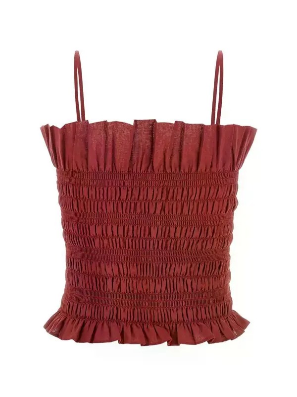 Andamane Suri Smocked Top - Red
