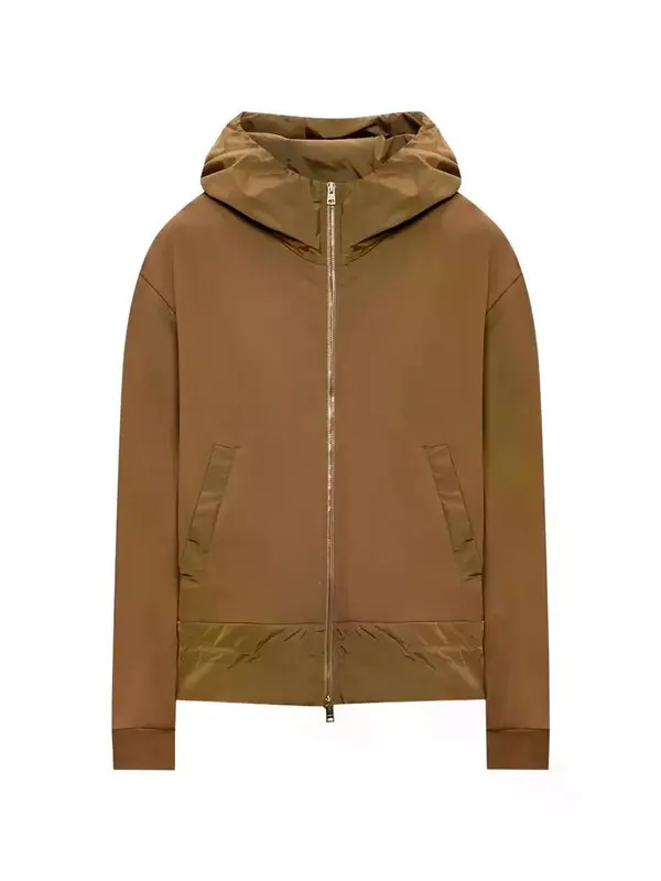 Herno Zip-up Hoodie With Panelled Design - Brown