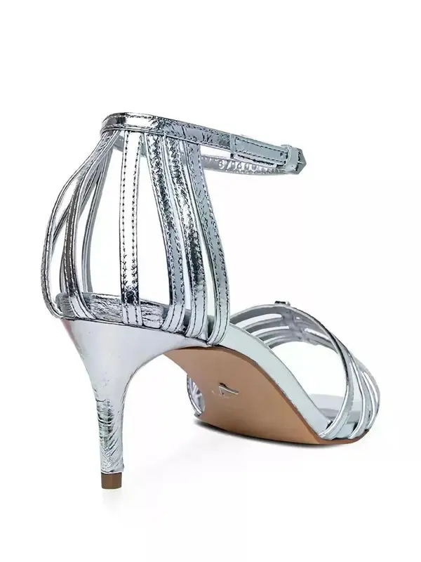 ANDREA CARRANO Metallic Effect Cage-strap Heeled Sandals
