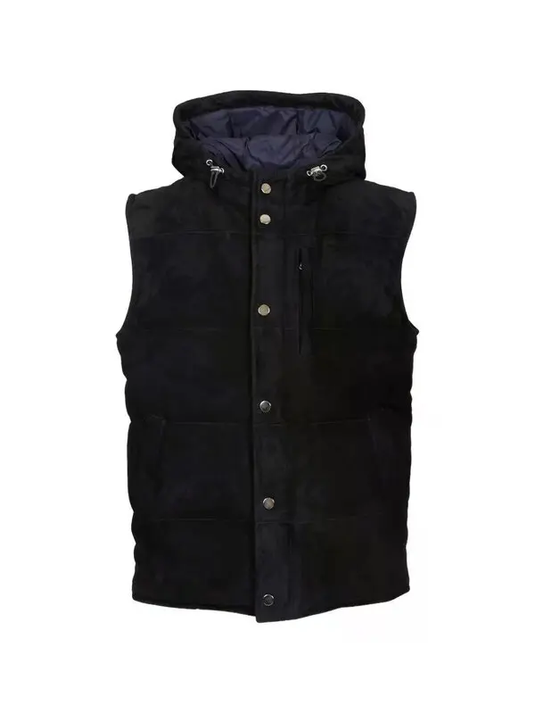 AL DUCA D’AOSTA 1902 Quilted Suede Hooded Gilet - Blue