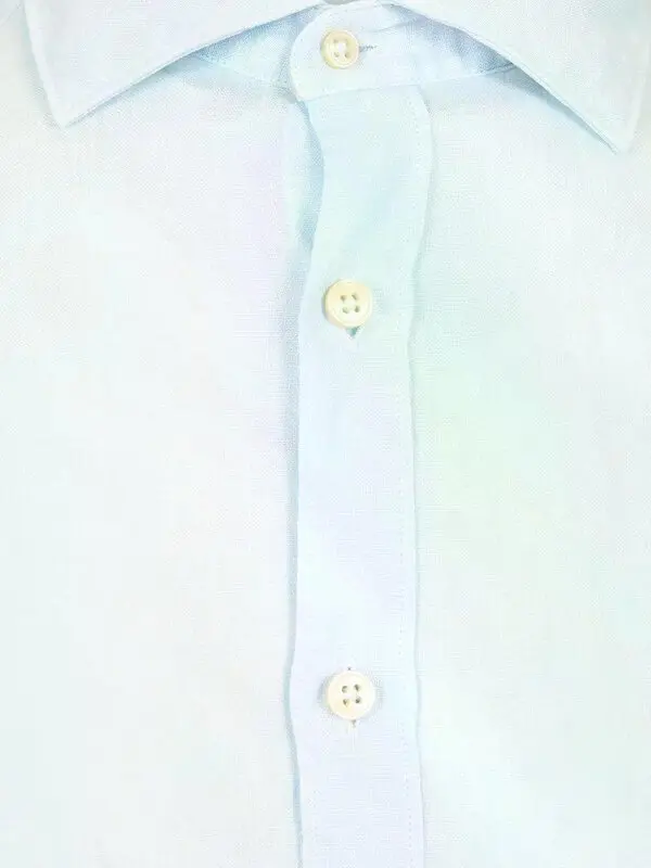 Al Duca D'aosta Spread-collar Linen Shirt - Blue