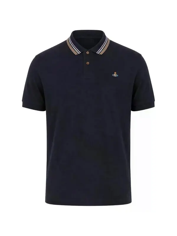 VIVIENNE WESTWOOD Orb Embroidered Polo Shirt - Blue