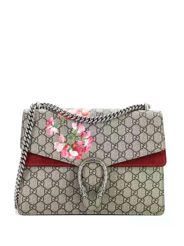 Gucci Dionysus Bag Blooms Print Gg Coated Canvas Medium Shoulder Bag - Brown