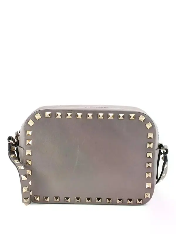 Valentino Garavani Rockstud Camera Leather Crossbody Bag - Grey