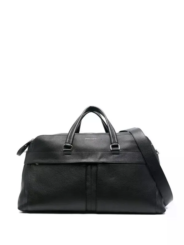 Orciani Micron Grained Leather Duffle Bag - Black