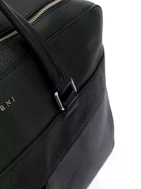 Orciani Micron Grained Leather Duffle Bag