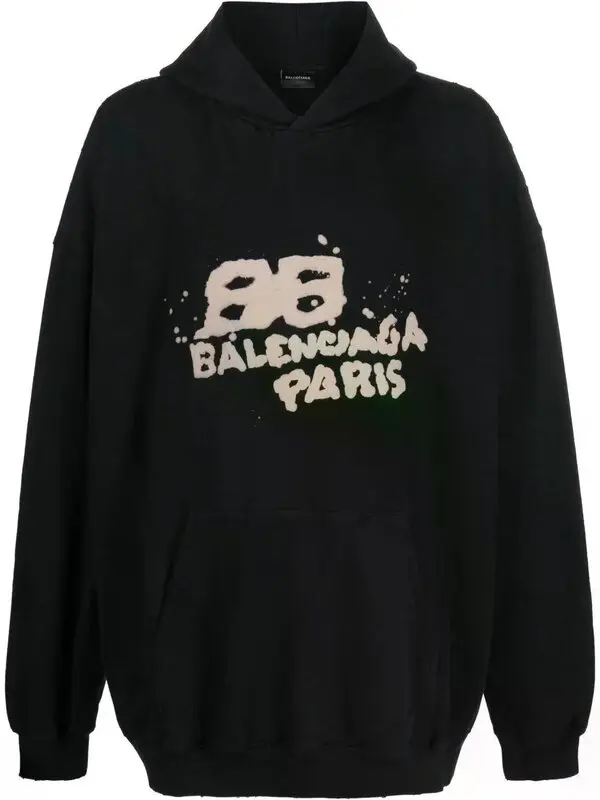 Balenciaga Graffiti Logo Cotton Hoodie