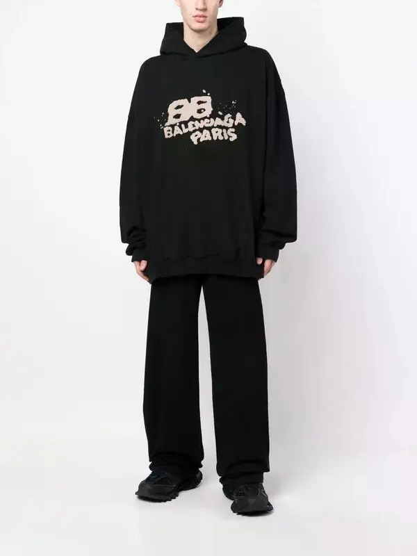 Balenciaga Graffiti Logo Cotton Hoodie