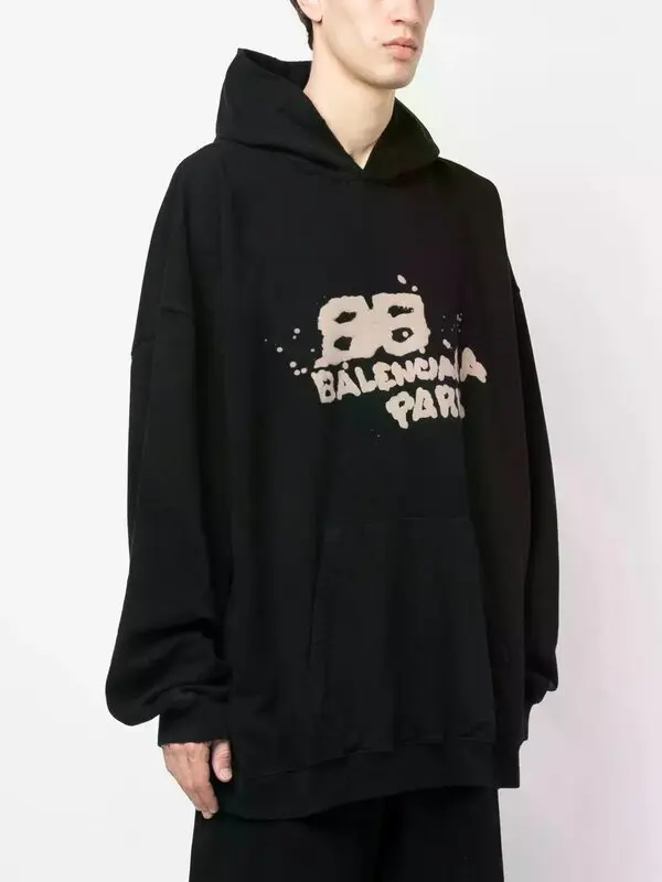 Balenciaga Graffiti Logo Cotton Hoodie