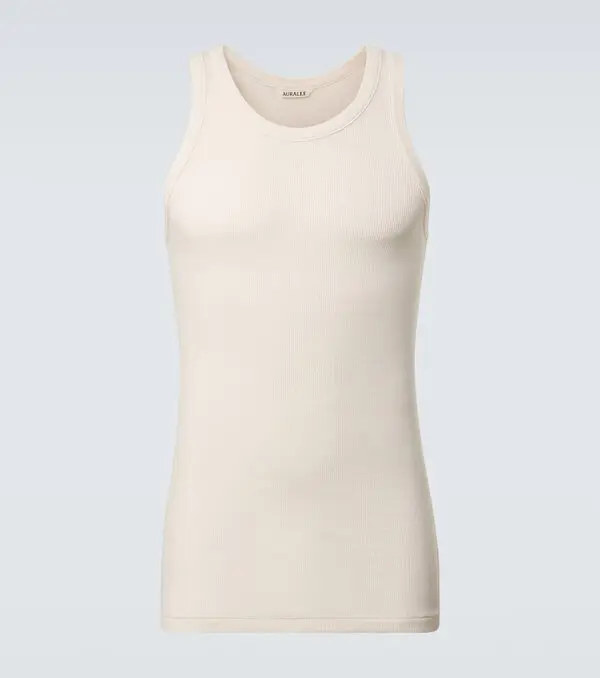 Auralee Ribbed Cotton Tank Top - White