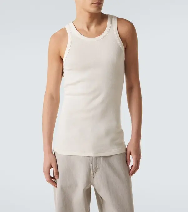 Auralee Ribbed Cotton Tank Top - White
