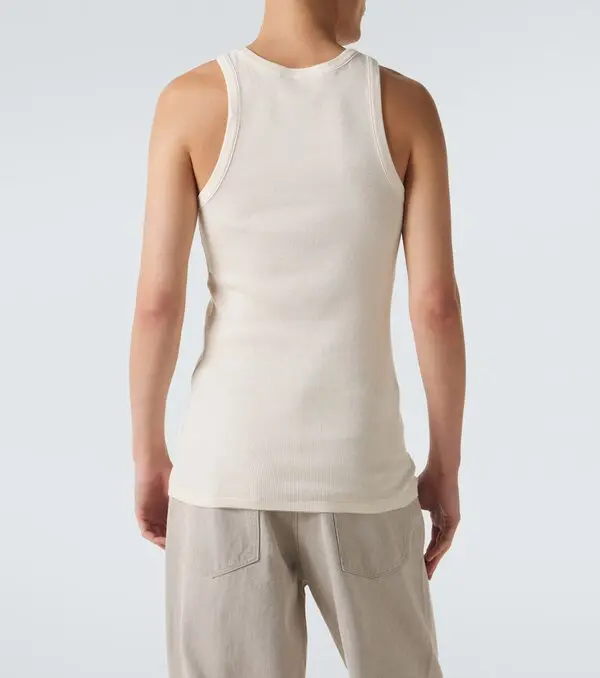 Auralee Ribbed Cotton Tank Top - White