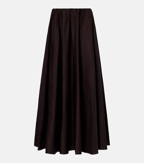 Staud Milano Pleated Cotton-blend Maxi Skirt
