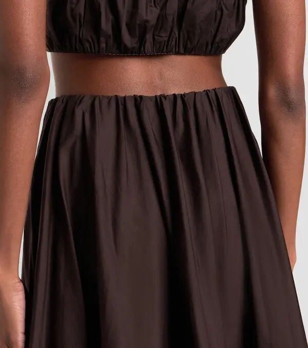 Staud Milano Pleated Cotton-blend Maxi Skirt