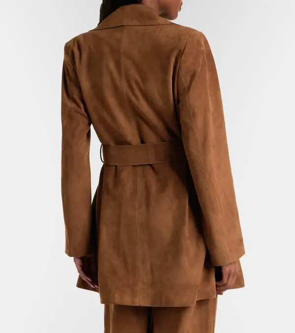 Nour Hammour Kerry Suede Coat - Brown