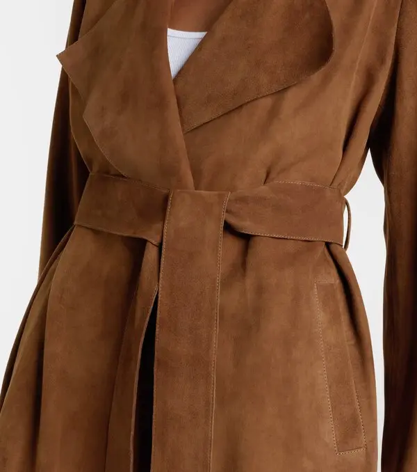 Nour Hammour Kerry Suede Coat - Brown