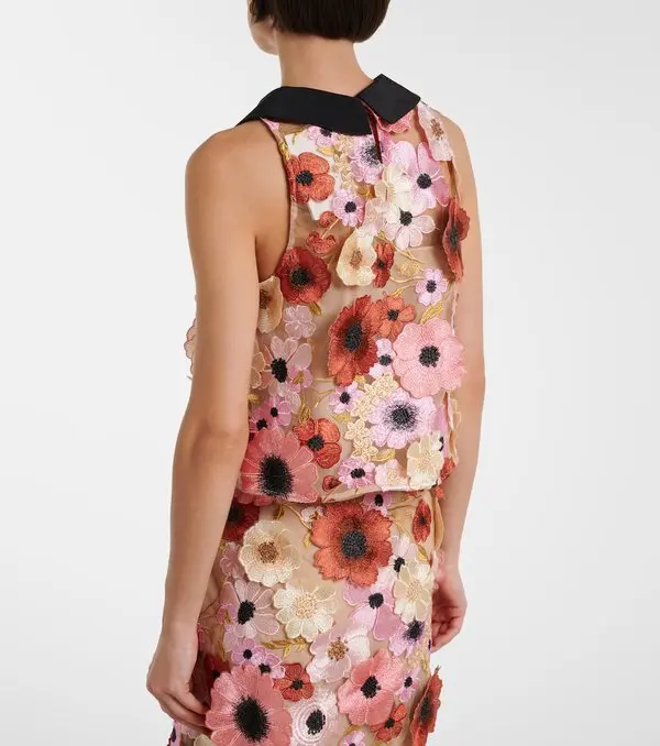 Dorothee Schumacher Blooming Meadow Silk-trimmed Top - Multicoloured