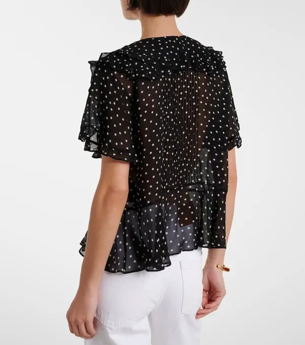 Dorothee Schumacher Polka-dot Georgette Blouse - Black
