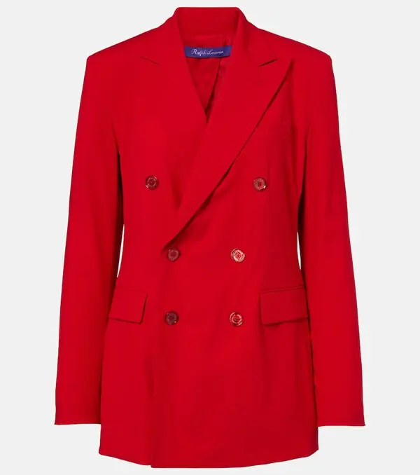 Ralph Lauren Ramona Double-breasted Wool-blend Blazer - Red