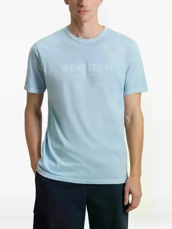 Woolrich Garment-dyed Printed T-shirt - Blue