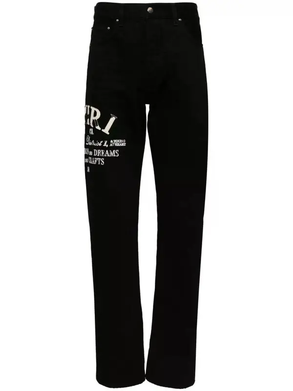 Amiri Logo-appliqué Straight-leg Jeans