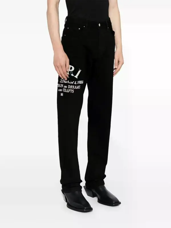 Amiri Logo-appliqué Straight-leg Jeans