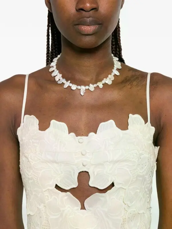 Sandro Floral Guipure Lace Cut-out Midi Dress