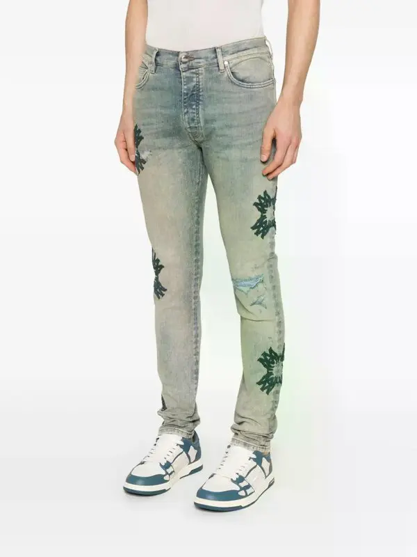 Amiri Ma Quad Appliqué Jeans - Blue