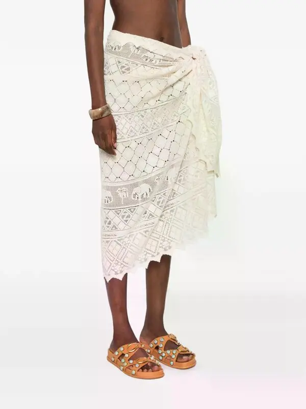 Zimmermann Embroidered Woven Pareo Skirt