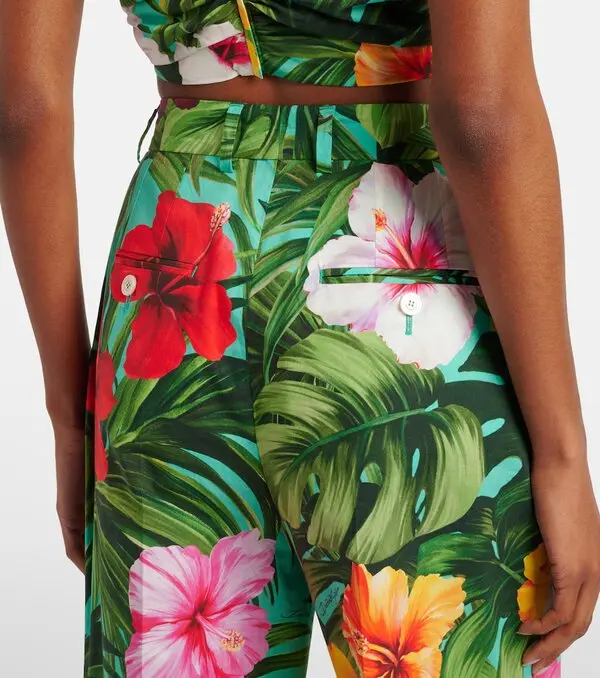 Dolce & Gabbana Floral Cotton Wide-leg Trousers