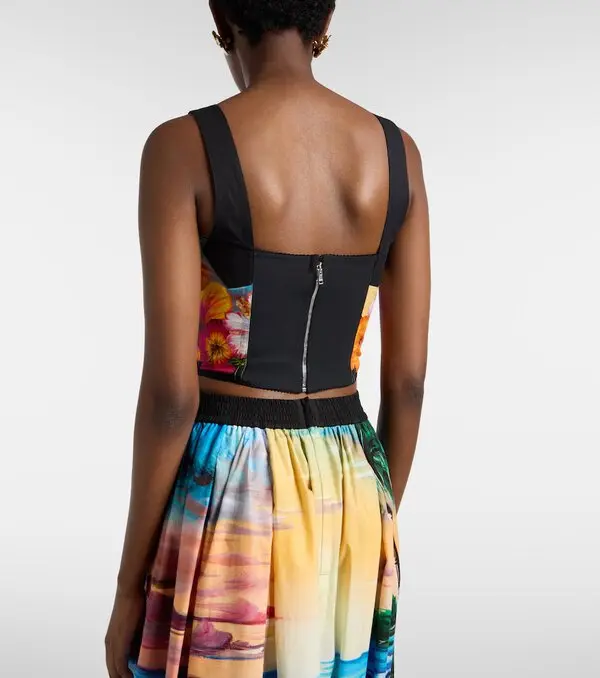 Dolce & Gabbana Printed Cotton-blend Bustier
