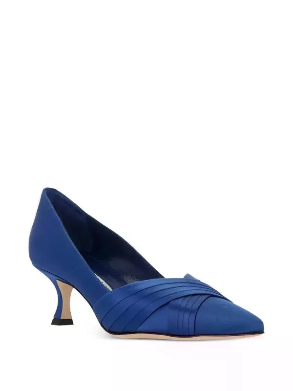 Manolo Blahnik Crossover-strap Pointed-toe Pumps - Blue