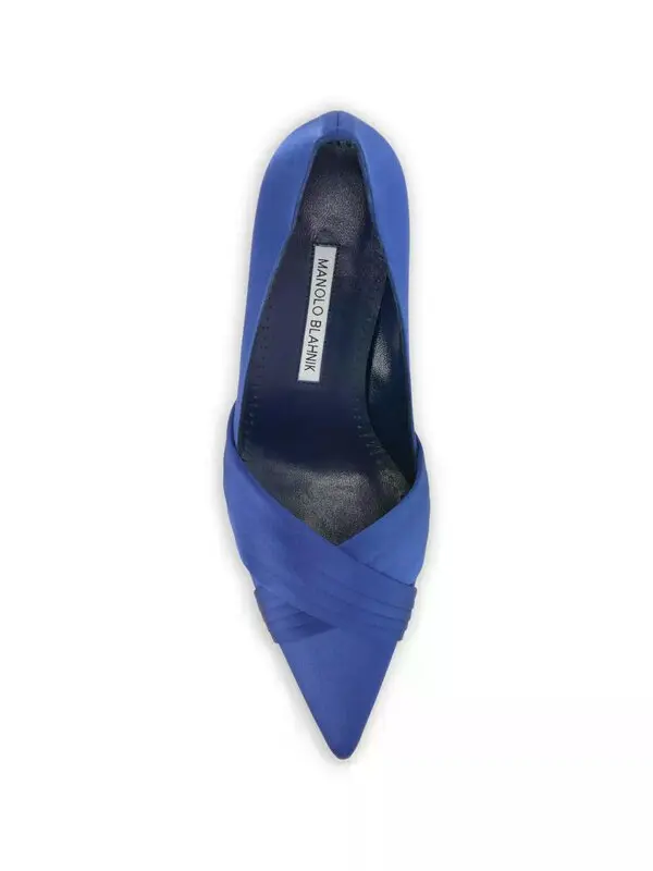 Manolo Blahnik Crossover-strap Pointed-toe Pumps - Blue